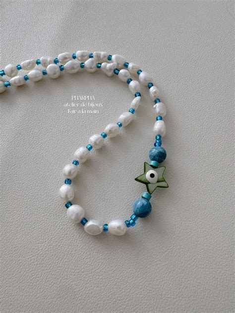 Funny Star Pearl Beaded Necklace Jewelry Three Fleas