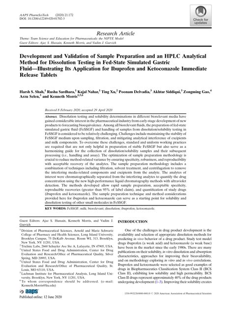 Pdf Development And Validation Of Sample Preparation And An Hplc Analytical Method For