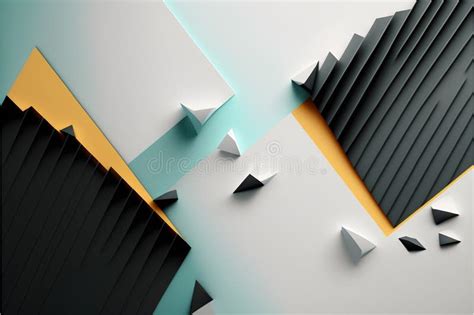 Flat Geometric Background Graphic Design Geometric Wallpaper Ai Generated Stock Illustration