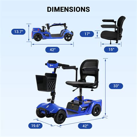 Aotedor 3431 Certified Open Box 4 Wheel Mobility Scooter 15 Mile Fol
