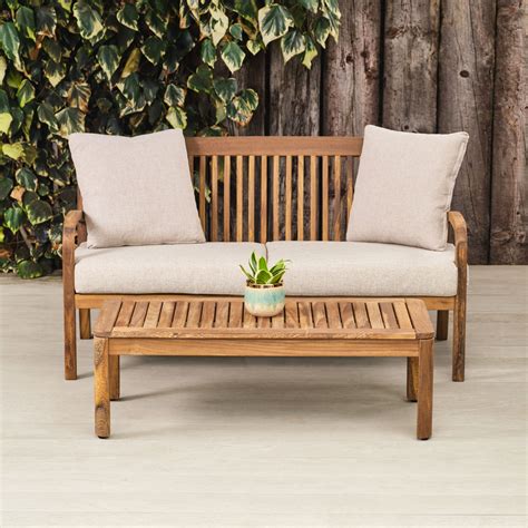 Outdoor Wooden 2 Seater Sofa Burley Range Woodberry
