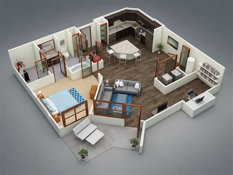 3d Floor Plan For Apartment On Behance