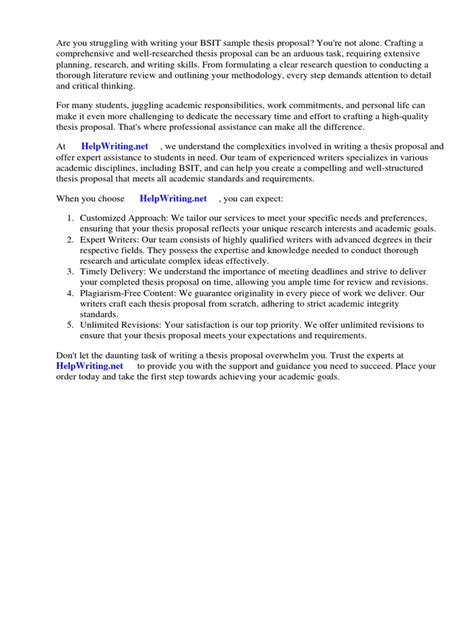 Bsit Sample Thesis Proposal Pdf Thesis Theory