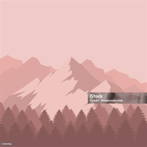 평면 산 풍경 실루엣 대상입니다 아이콘 하이킹 Trakking 및 지질 여행 자연 요소를 등반 하는 캠핑 여행 겨울에 대한 스톡 벡터 아트 및 기타 이미지 Istock