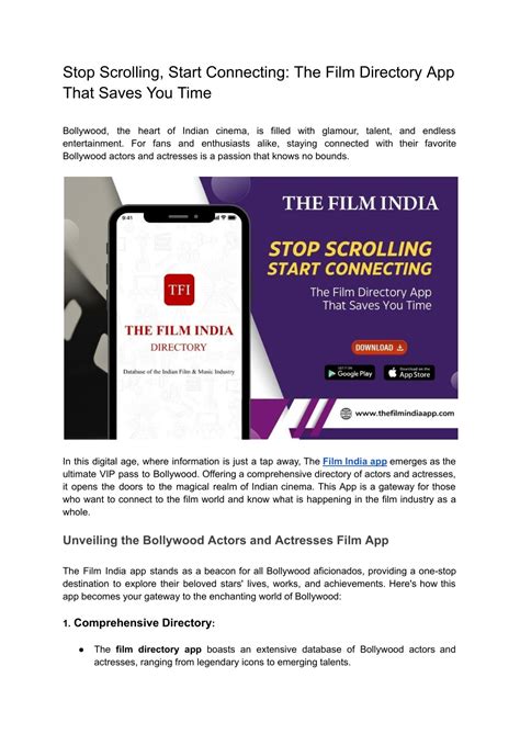 Ppt Stop Scrolling Start Connecting The Film Directory App That