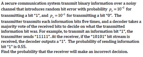 Solved A Secure Communication System Transmit Binary Chegg