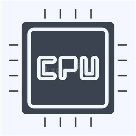 Icon Cpu Suitable For Computer Components Symbol Glyph Style Simple Design Editable Design