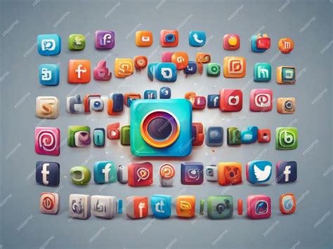 소셜 미디어 아이콘 소셜 미디어 로고 3d 페이스북 인스타그램 유튜브 Whatsapp 트위터 아이콘 3d 프리미엄 Ai 생성 이미지