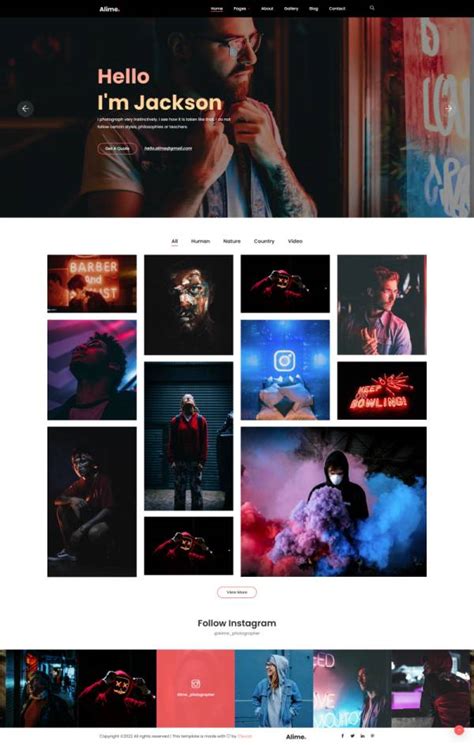 照片墙网页html模板，通用图片展示网页设计 17素材网