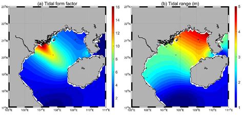 A Tidal Form Factors B Tidal Ranges Unit M In The Gulf Of Download Scientific Diagram