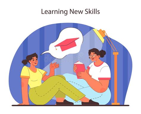new skills concept two friends engage in educational dialogue sharing
