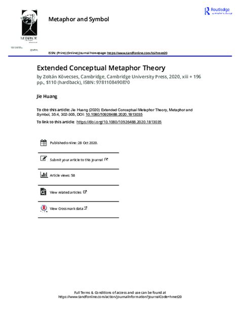 Pdf Extended Conceptual Metaphor Theory