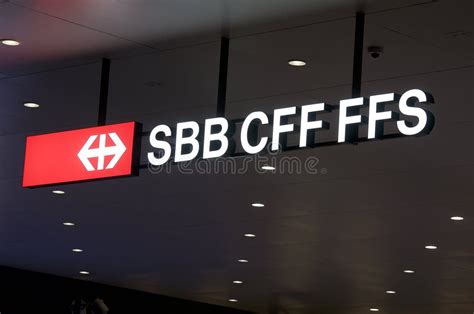 Sbb Cff Ffs Swiss Federal Railways Company Sign Editorial Stock