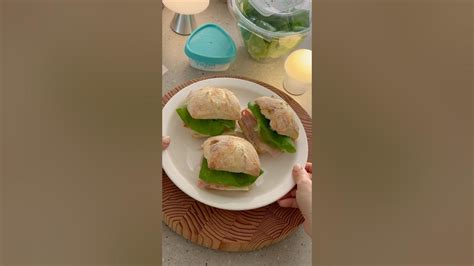 치아바타 디너롤로 귀여운 샌디치🥪치아바타샌드위치불라트빵마켓컬리추천템 Sandwich 샌드위치레시피 Food Cooking Yummy Breakfast