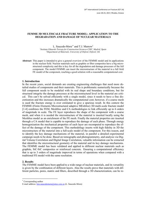 Pdf Femme 3d Multiscale Fracture Model Application To The