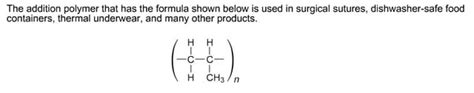 College Chemistry Ii Drawing A Monomer Unit Rhomeworkhelp