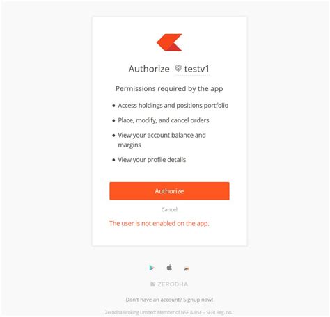 Error The User Is Not Enabled On The App Kite Connect Developer Forum
