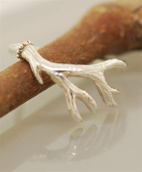 Sterling Silver Antler Ring Nature Inspired Twig Jewelry Etsy