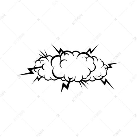爆裂爆炸孤立的漫画云素材图片免费下载 千库网