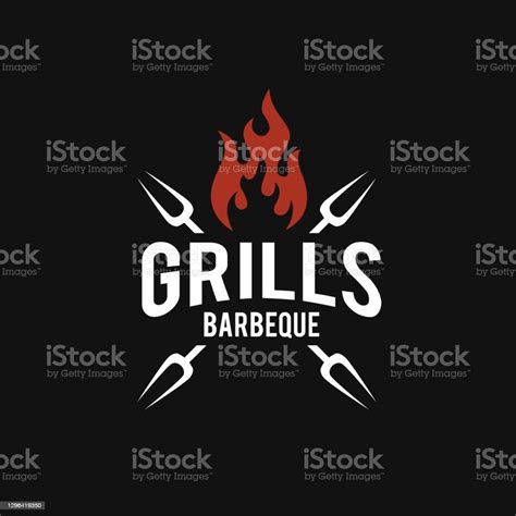 바베큐 아이콘 디자인 그릴 음식 불 주걱 개념 템플릿 벡터 플랫 일러스트 개념에 대한 스톡 벡터 아트 및 기타 이미지 개념