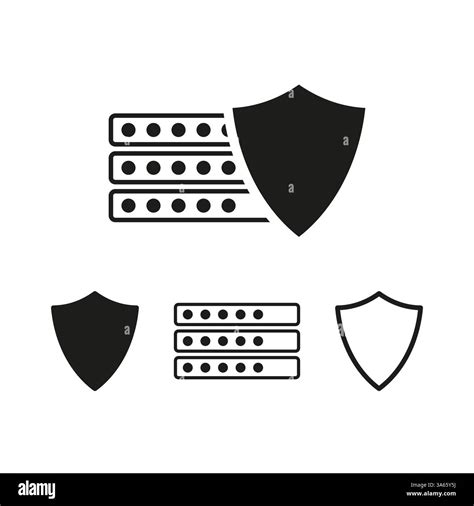 Database Shield Icon Cybersecurity Protection Symbol Secure Data Access Digital Safety Vector