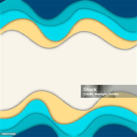 추상 파란색 종이 컷 벡터 사실적 릴리프 배너 전단지 프레젠테이션을 위한 배경 템플릿입니다 Eps 10 가리기에 대한 스톡 벡터 아트 및 기타 이미지 Istock