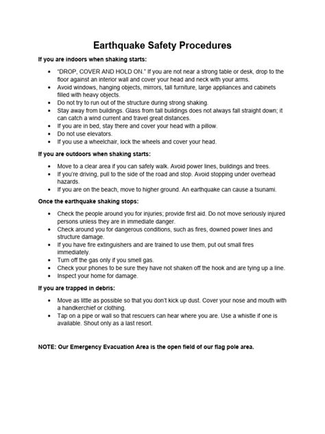 Essential Earthquake Safety Tips Pdf
