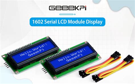 Geeekpi 2 Pack I2c 1602 Lcd Display Module 16x2 Character Serial Blue Backlight Lcd