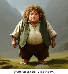 Ảnh Animated Full Body Picture Fat Hobbit Do Trí Tuệ Nhân Tạo Xây Dựng