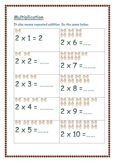 2 Times Array Worksheet Live Worksheets