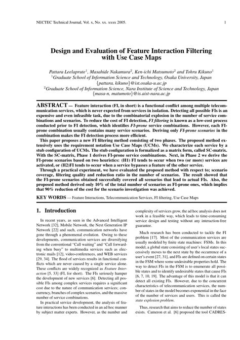 Pdf Design And Evaluation Of Feature Interaction Filtering With Use Case Maps