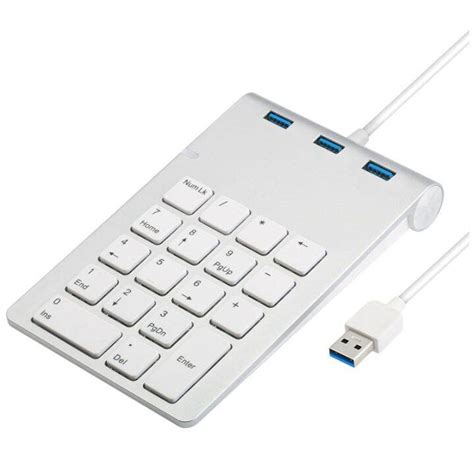 Usb Number Pad For Laptop Wired 18 Keys Numeric Keypad With Usb3 0 Hub Combo Slim Financial