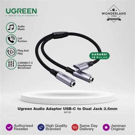 Jual Ugreen Usb C To Dual Jack Mm Female Audio Converter Splitter Shopee Indonesia