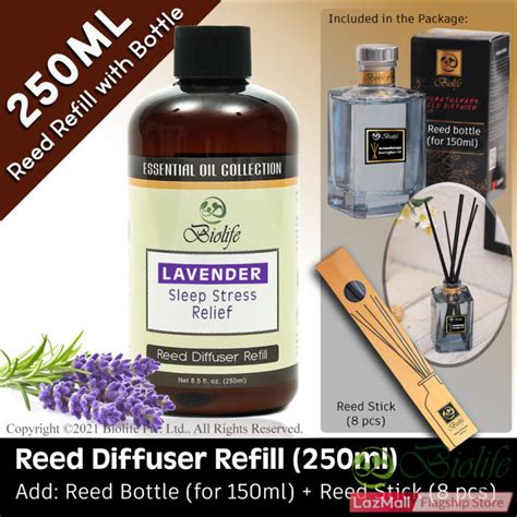Biolife Lavender Scent Reed Diffuser Refill 250ml With Glass Reed