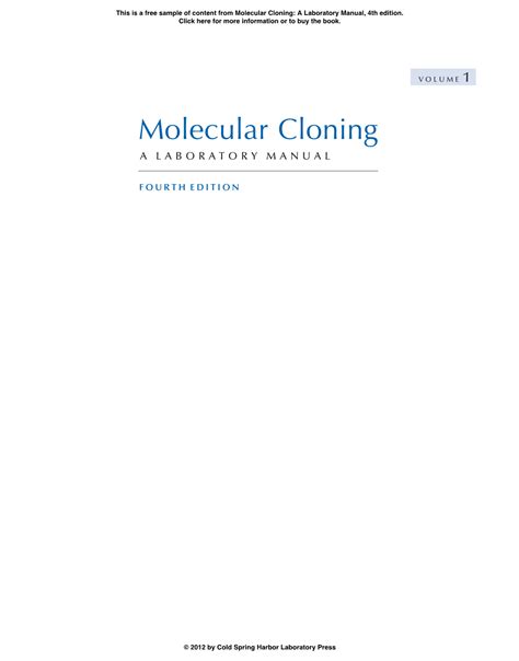 Molecular Cloning A Laboratory Manual