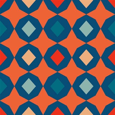 70년대와 60년대 스타일의 삼각형이 있는 빈티지 미학 패턴 프리미엄 벡터