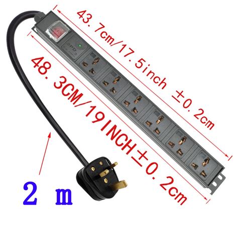Pdu Distribution Unit 2 18 Outlets With Surge Protection Spd Module 13a Power Strip Uk 3 Pin