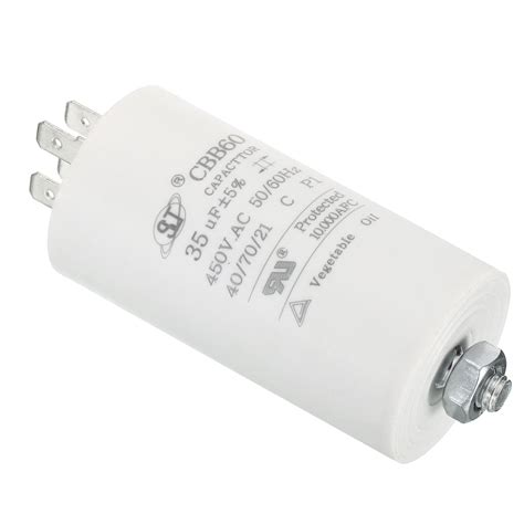Uxcell Cbb60 35uf Run Capacitor Ac450v 4 Pins 5060hz Cylinder With