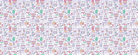 트렌디 한 선형 스타일의 온라인 쇼핑을위한 디자인 템플릿 및 요소의 벡터 세트 온라인 쇼핑과 관련된 선형 아이콘이있는 원활한 패턴 벡터 배경 주제에 대한 스톡 벡터 아트 및