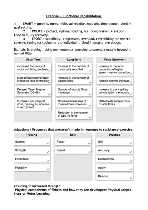 Exercise Functional Rehabilitation Exercise Functional Rehabilitation 1 SMART Specific