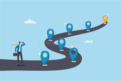 Success Roadmap Journey Milestone Or Career Path Achievement Route Or