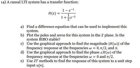 Solved 14 A Causal Lti System Has A Transfer Function
