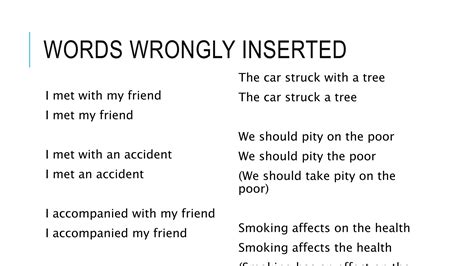 Words Wrongly Inserted Pptx
