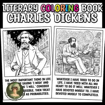 Charles Dickens Literary Coloring Book Coloring Sheets And Quotes Sub Plan