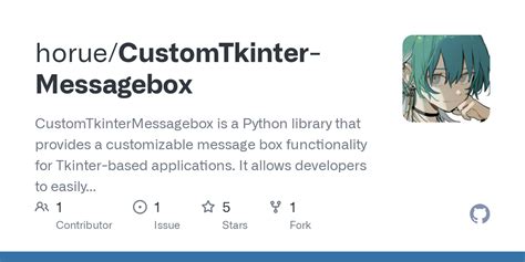 Github Horue Customtkinter Messagebox Customtkintermessagebox Is A