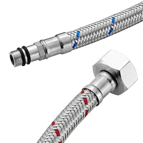 스테인레스 스틸 유연한 배관 파이프 냉온수 믹서 수도꼭지 급수 파이프 호스 욕실 액세서리 G12 G38 G916 50cm