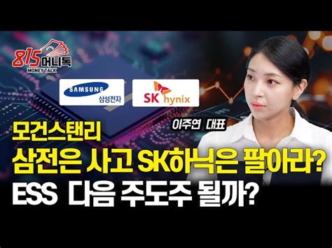 모건스탠리 삼성전자는 매수 하이닉스는 매도 이유는 다음 주도주 Ess에 주목하라ㅣ이주연 대표