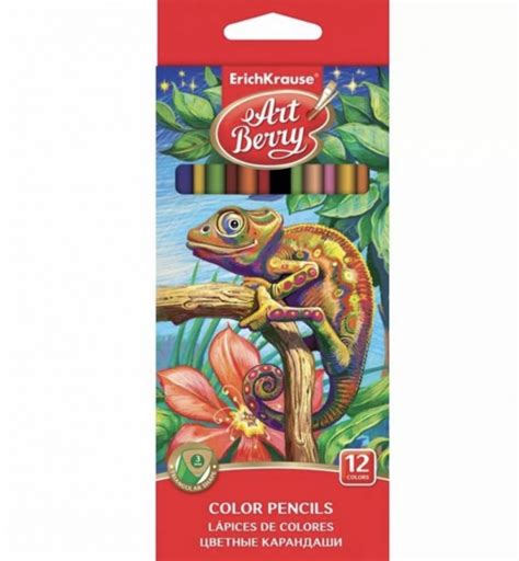 Цветные карандаши Erich Krause Трёхгранные Art Berry 12 цветов | отзывы
