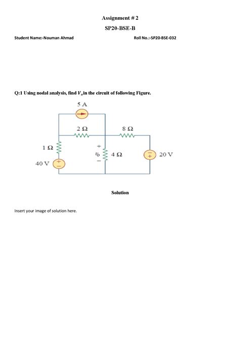 Electric Circuit Analysis Assignments Docsity