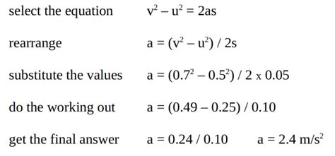 Acceleration Distance Calculation Mr Tarrants Physbang Blog